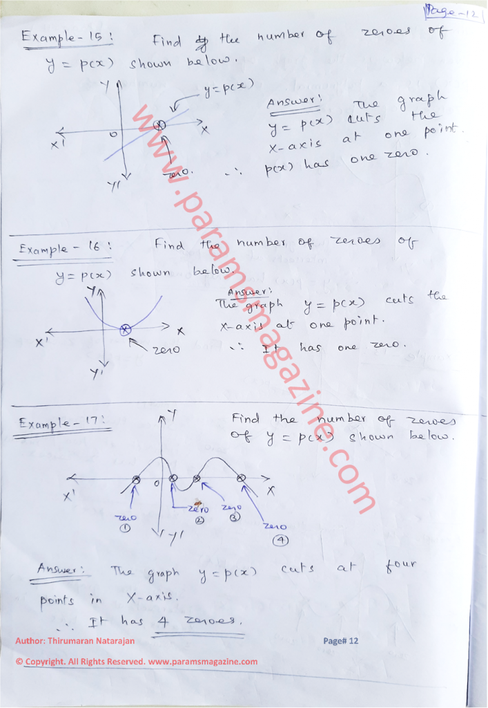 Polynomials - Maths Notes - Class-10 - CBSE - Mathematics - Chapter-2 ...