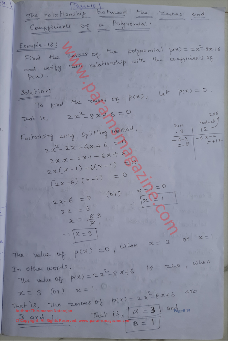 Polynomials - Maths Notes - Class-10 - CBSE - Mathematics - Chapter-2 ... Polynomials - Maths Notes - Class-10 - CBSE - Mathematics - Chapter-2 ...