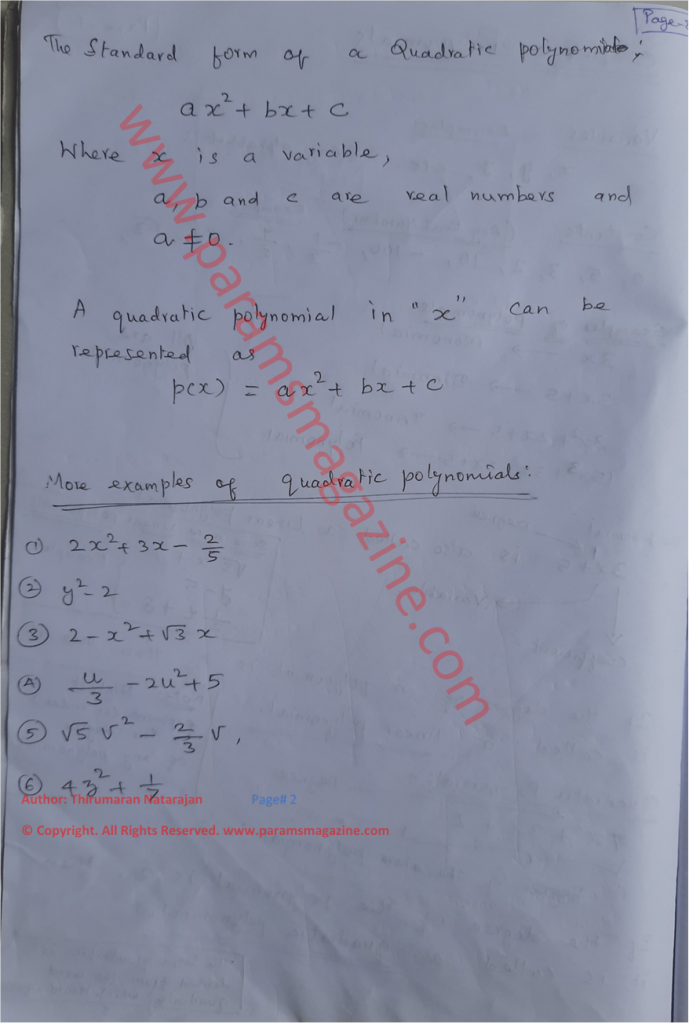 Polynomials - Maths Notes - Class-10 - CBSE - Mathematics - Chapter-2 ...